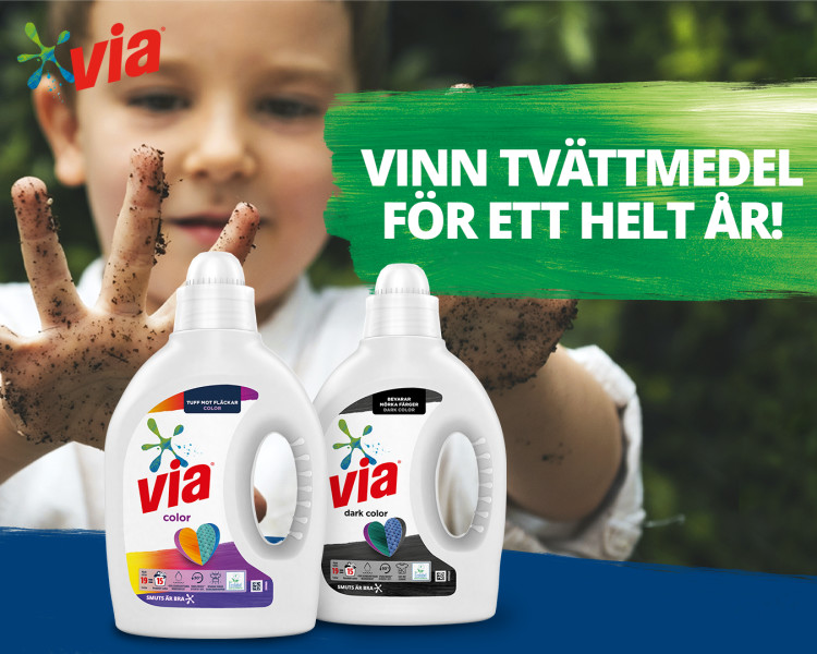 VINN EN ÅRSFÖRBRUKNING AV VIA TVÄTTMEDEL | Via